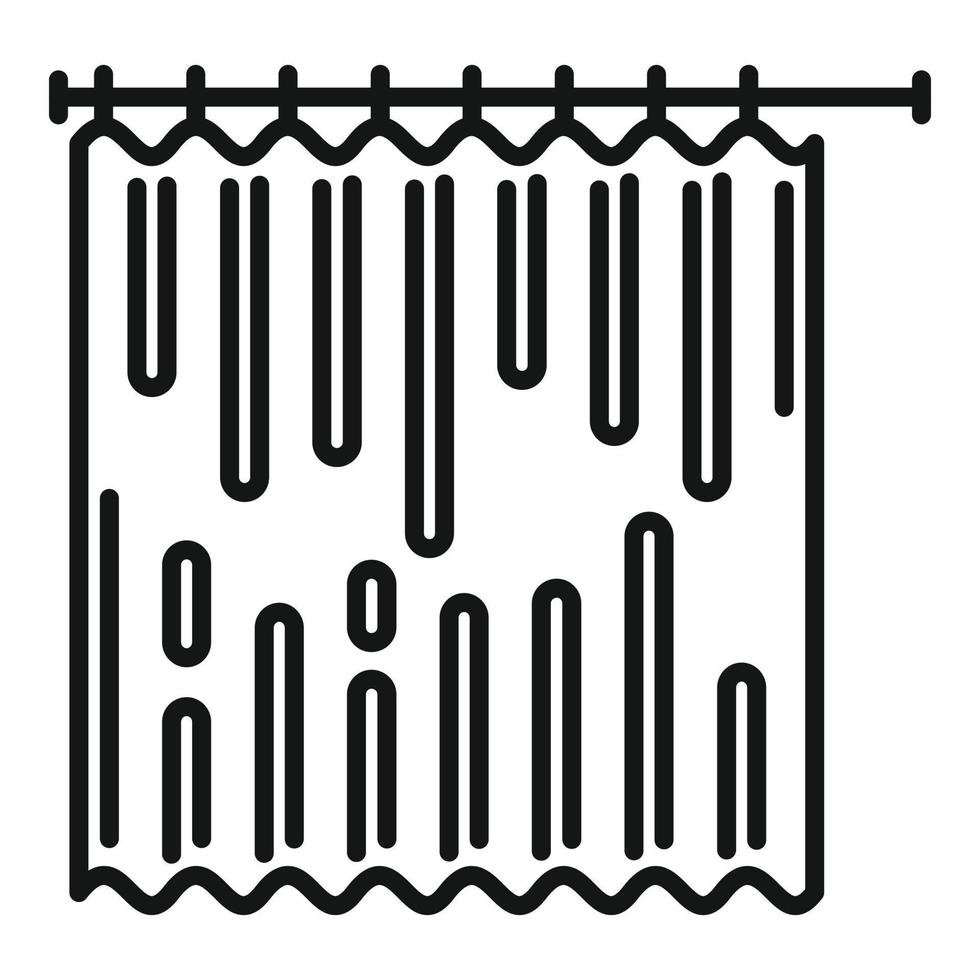Interior Shower Curtain Icon Outline Vector Modern Bathroom 14866396