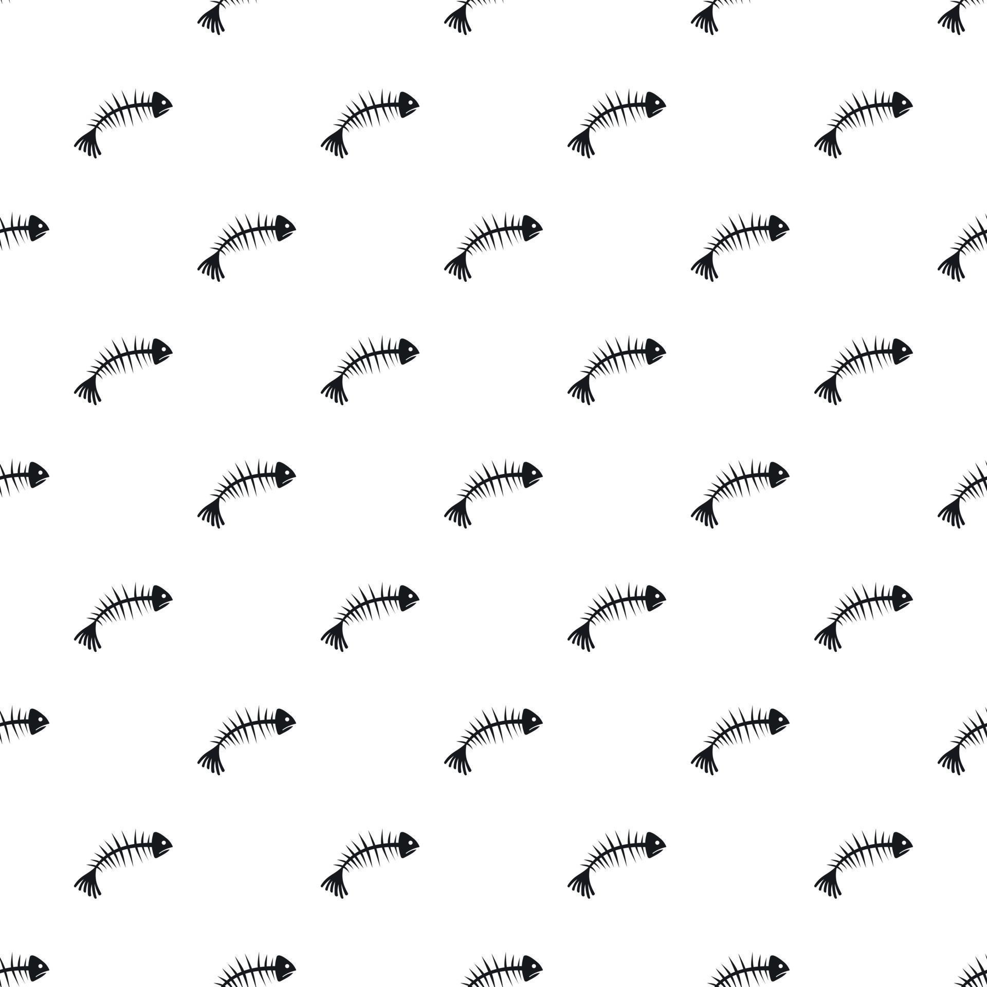 Fish bones pattern, simple style 14866470 Vector Art at Vecteezy