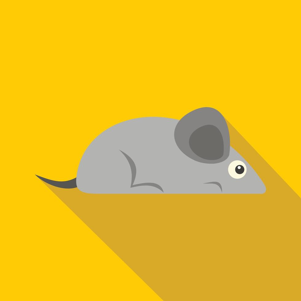 Gray mouse icon, flat style 14866802 Vector Art at Vecteezy