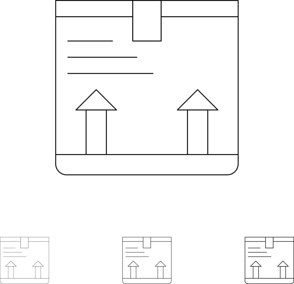 Deliver Box Arrow Up Bold And Thin Black Line Icon Set 14867647 Vector Art At Vecteezy
