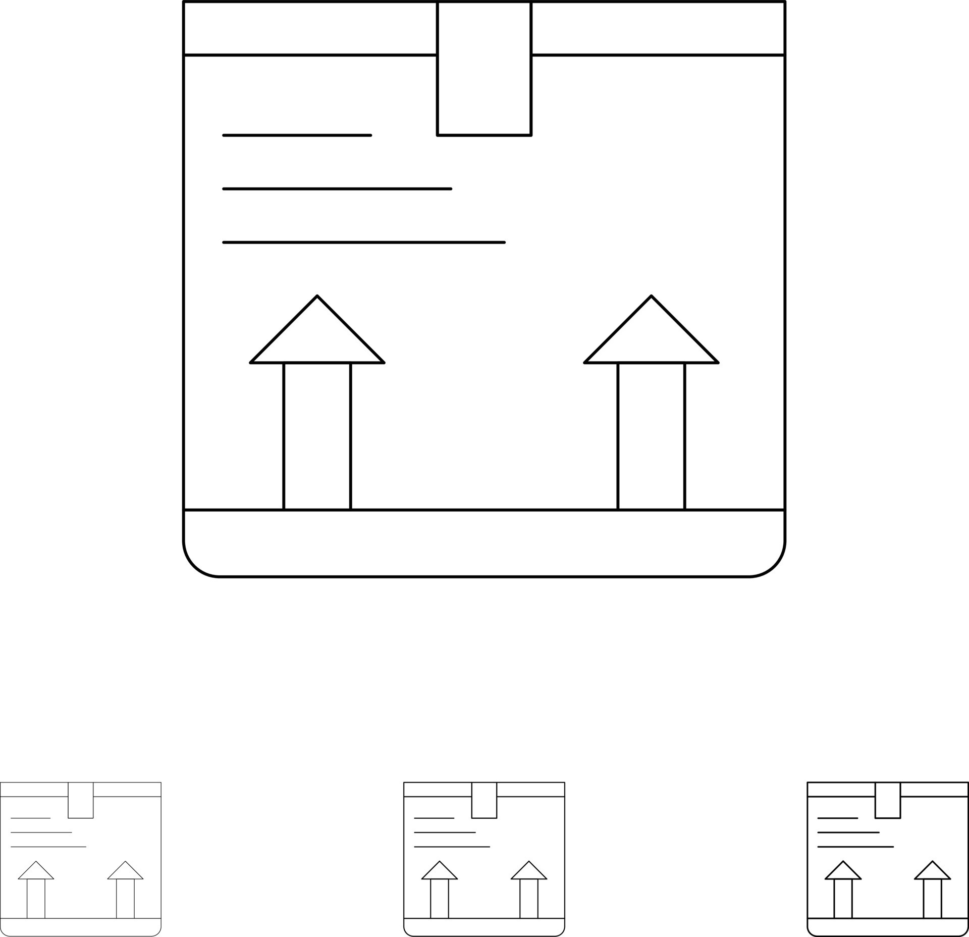 Deliver Box Arrow Up Bold and thin black line icon set 14867647 Vector Art at Vecteezy