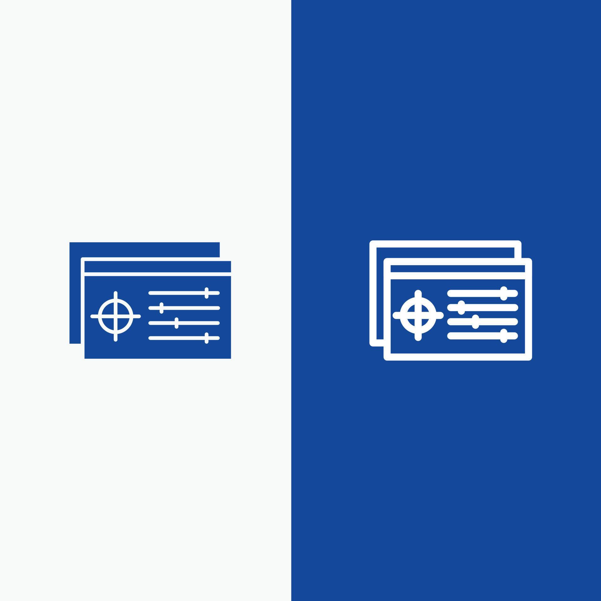 Setting Controller Target Object Line And Glyph Solid Icon Blue Banner 1706