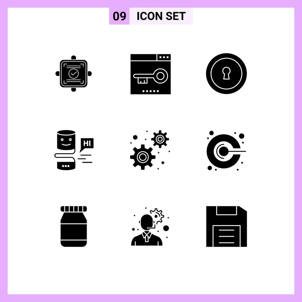 Set of 9 Modern UI Icons Symbols Signs for gears big think page ...