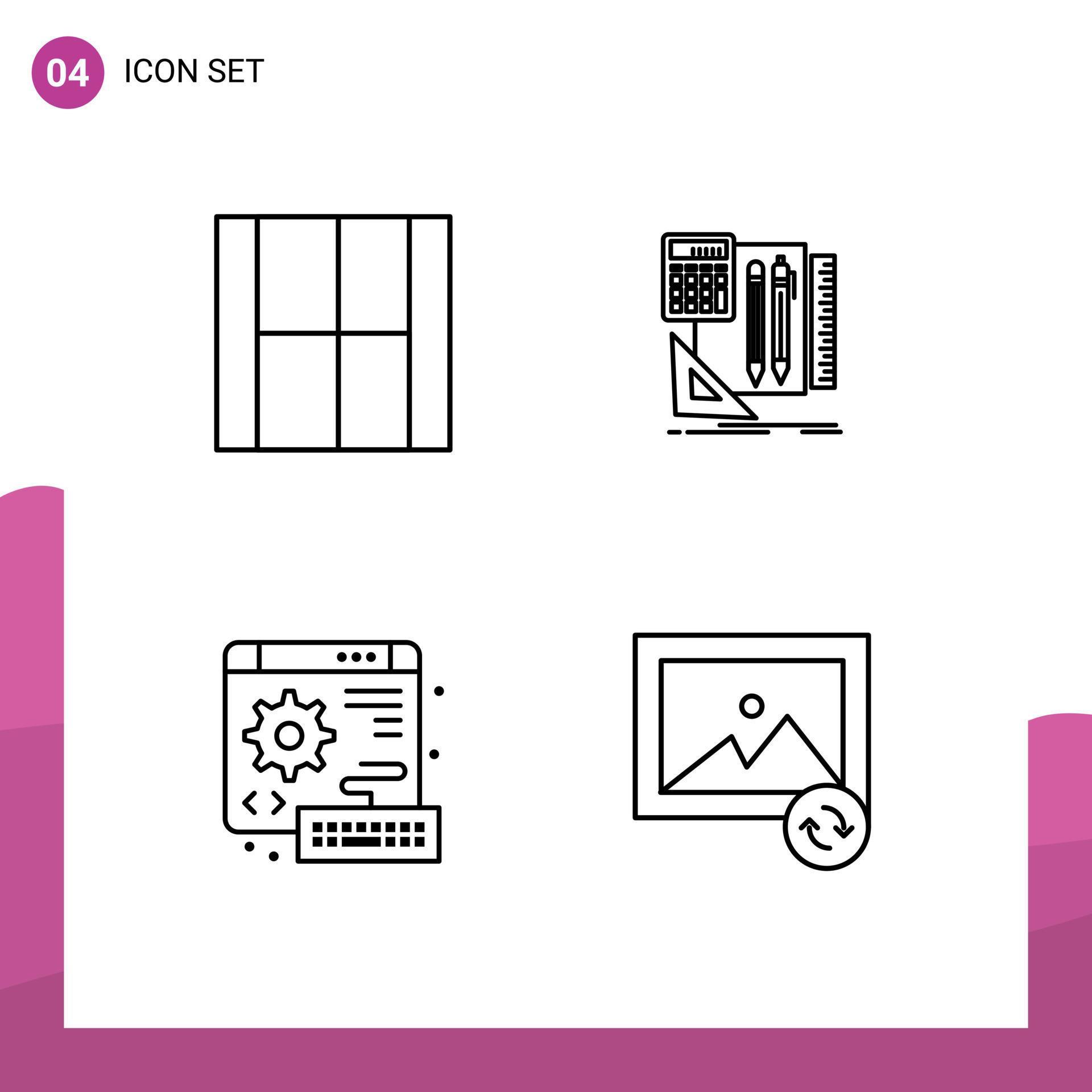 User Interface Pack Of 4 Basic Filledline Flat Colors Of Create Digital Illustration Book