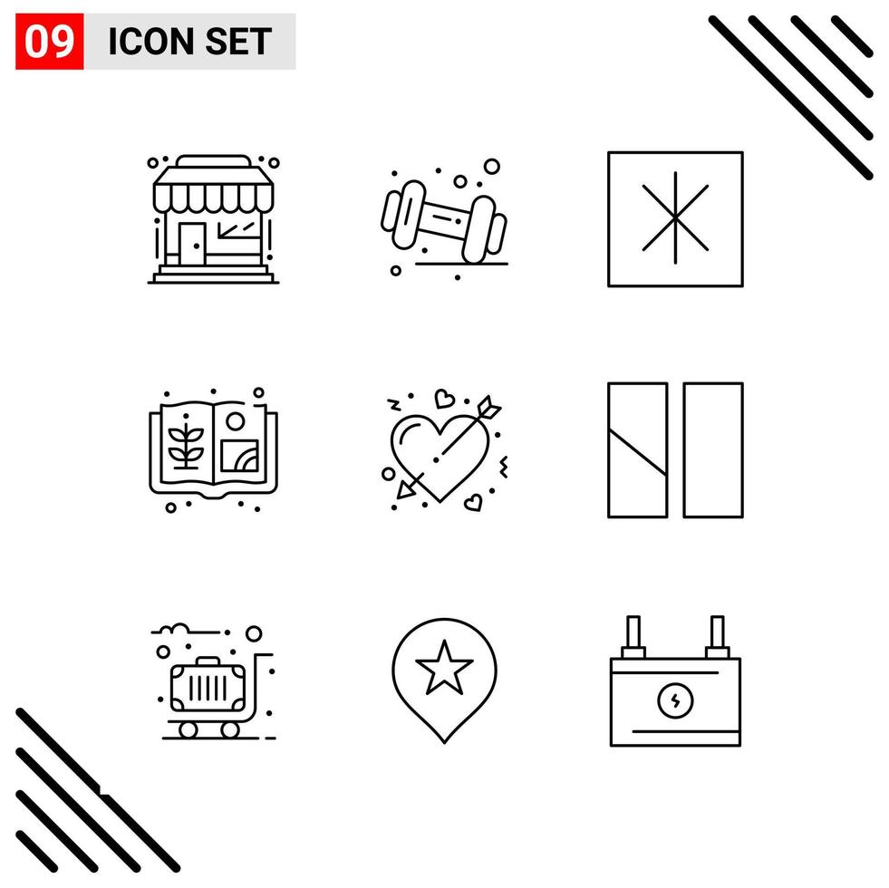 Pixle Perfect Set of 9 Line Icons. Outline Icon Set for Webite ...