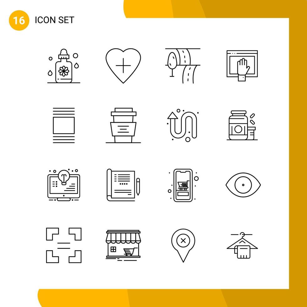 16 Icon Set. Line Style Icon Pack. Outline Symbols isolated on White ... 16 Icon Set. Line Style Icon Pack. Outline Symbols isolated on White ...
