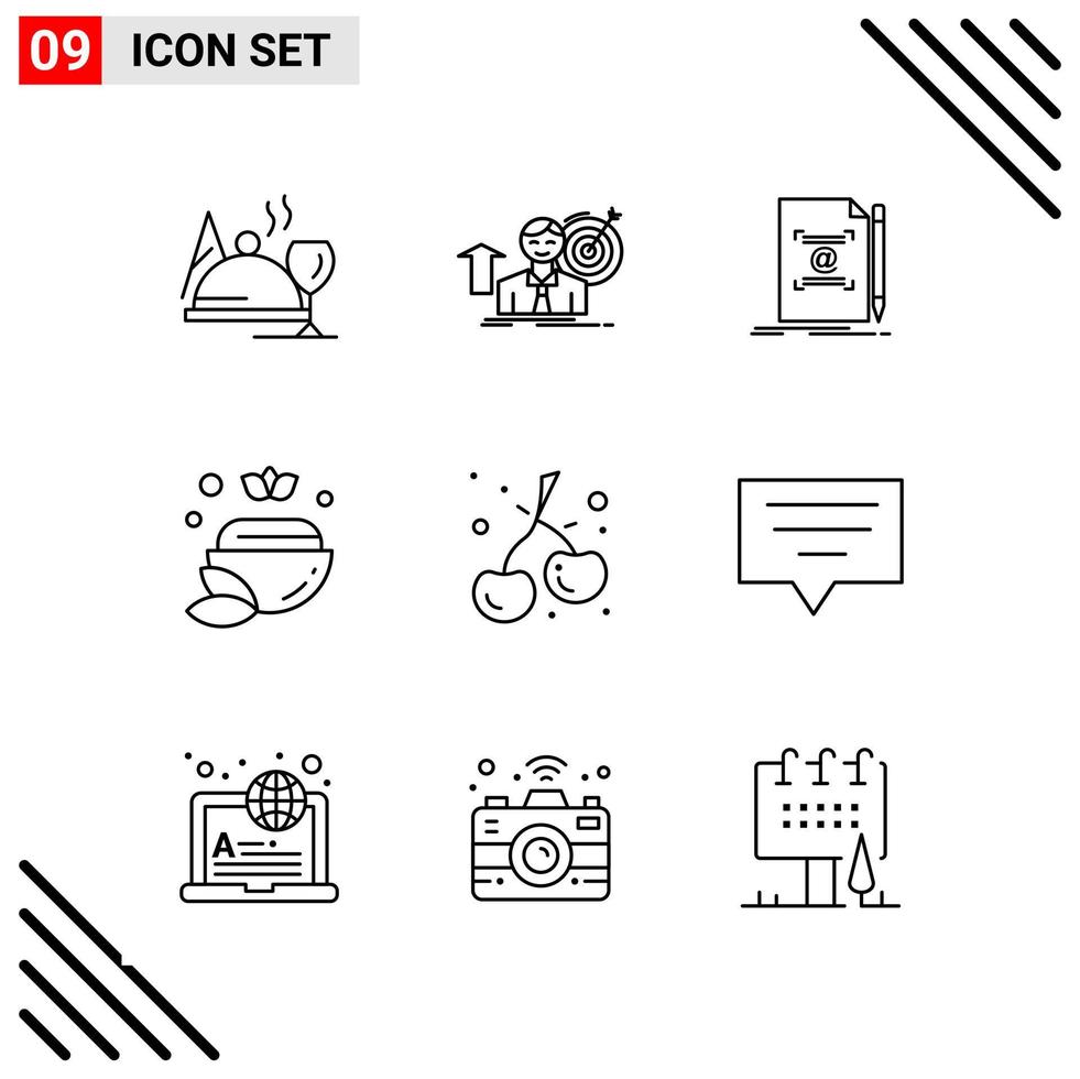 Pixle Perfect Set of 9 Line Icons. Outline Icon Set for Webite ...