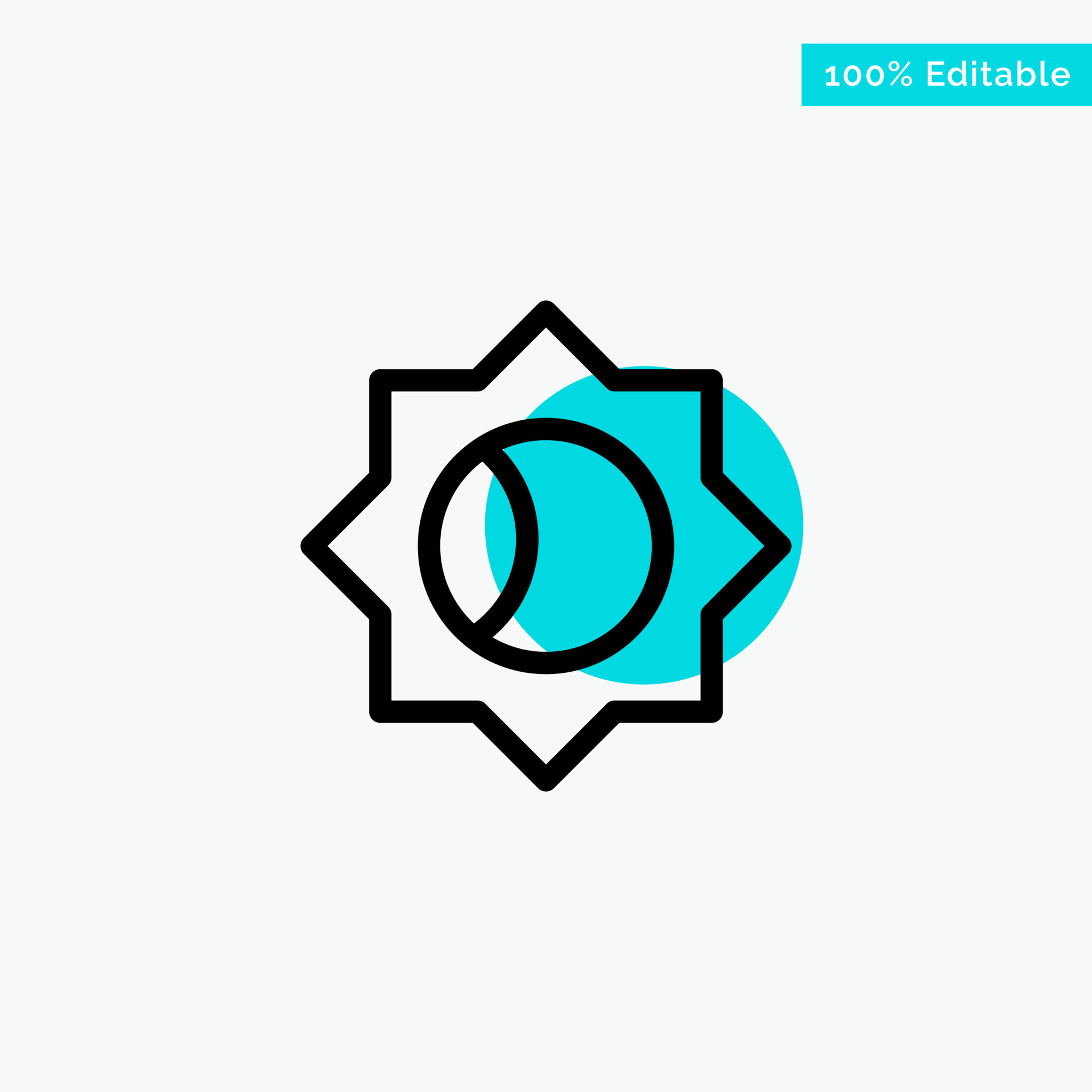 Basic Setting Ui turquoise highlight circle point Vector icon 14871277 ...
