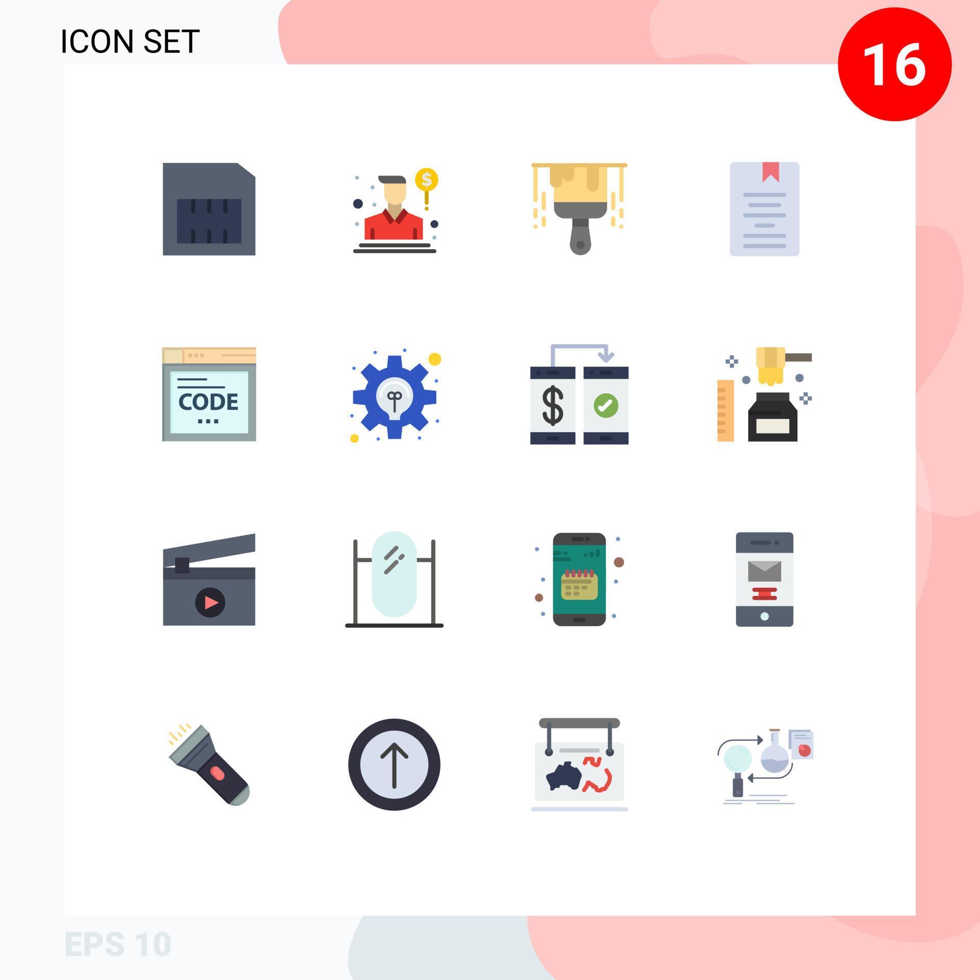 16 Universal Flat Colors Set For Web And Mobile Applications Code Browser Construction Learning