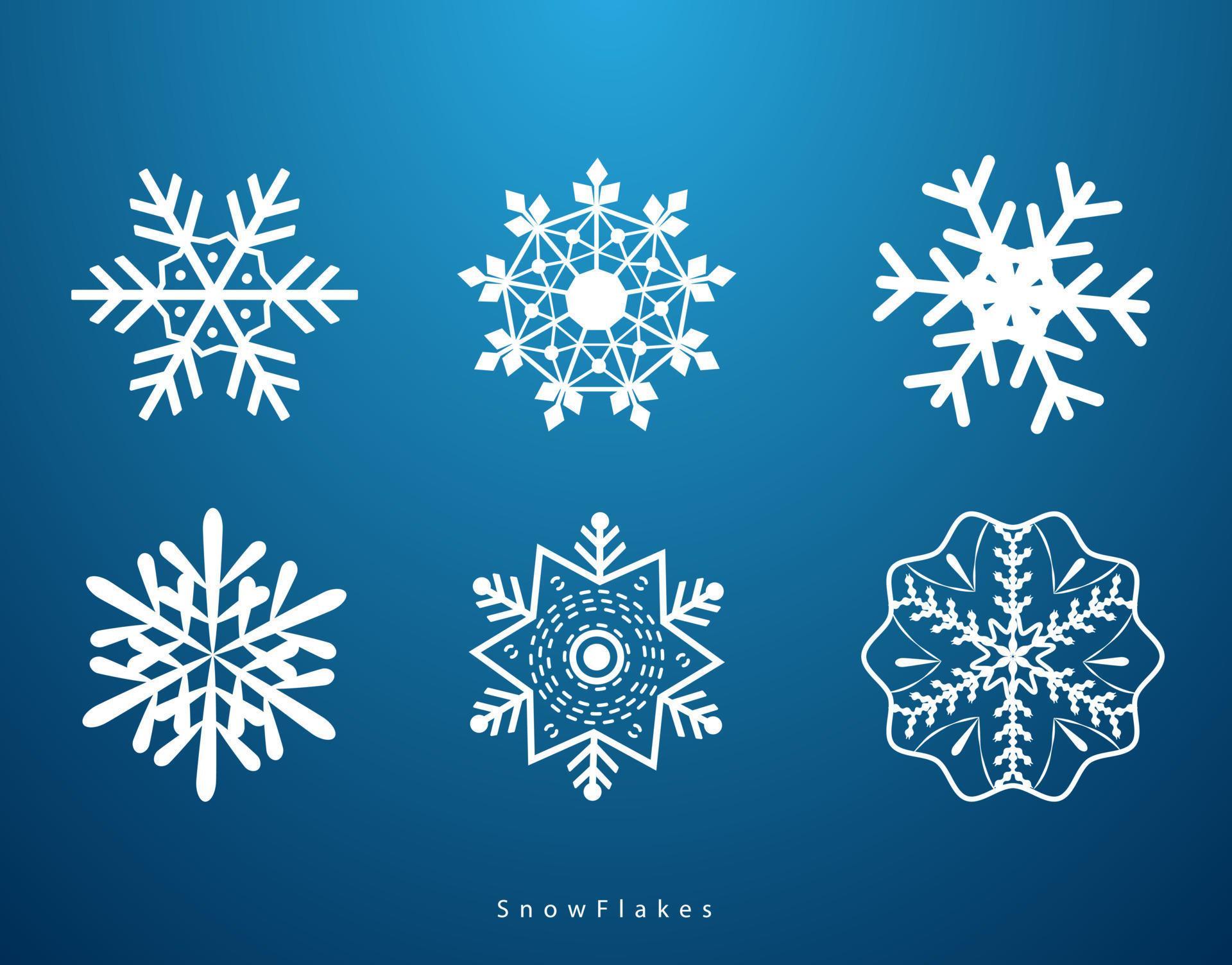 Set of snowflakes vector 14873463 Vector Art at Vecteezy