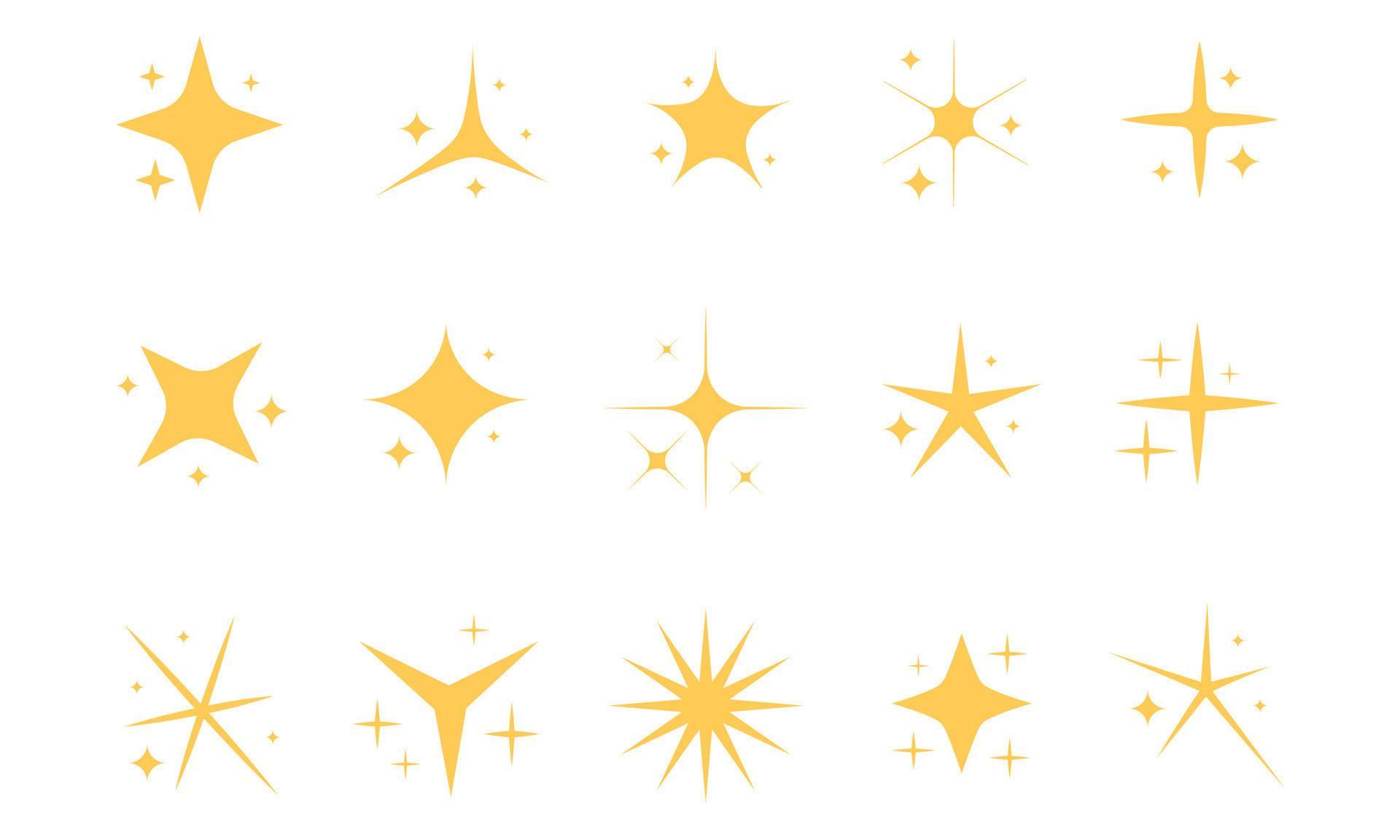 Sparkling stars icon set 14873521 Vector Art at Vecteezy