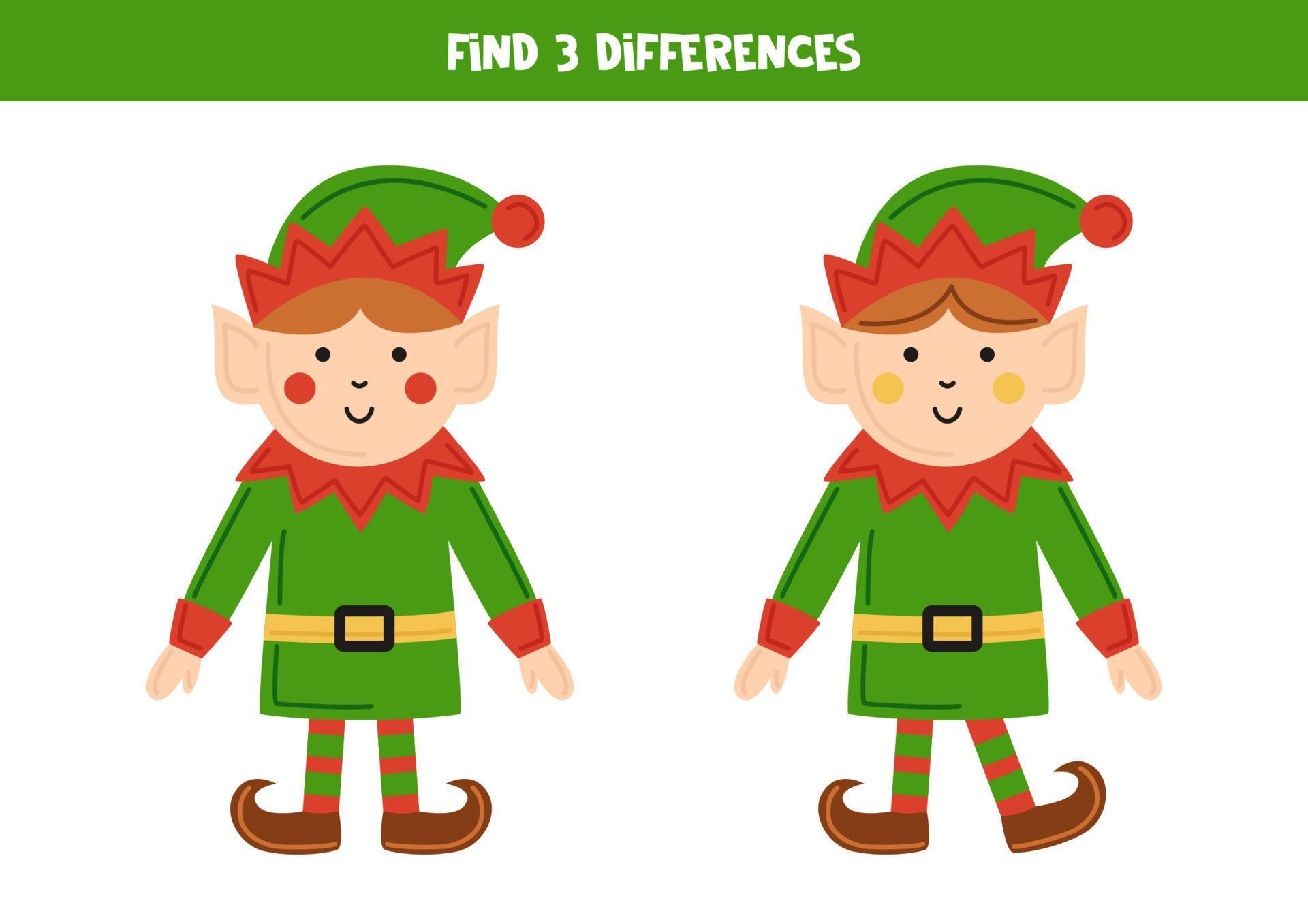 Find 3 differences between two cute elves. 14874606 Vector Art at Vecteezy Find 3 differences between two cute elves. 14874606 Vector Art at Vecteezy