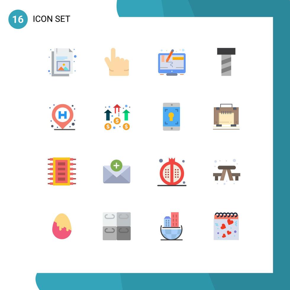 Set Of 16 Vector Flat Colors On Grid For Achievement Pin Design