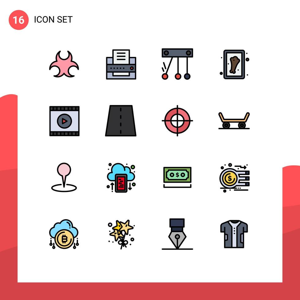 16 Thematic Vector Flat Color Filled Lines And Editable Symbols Of Driveway Video Science User