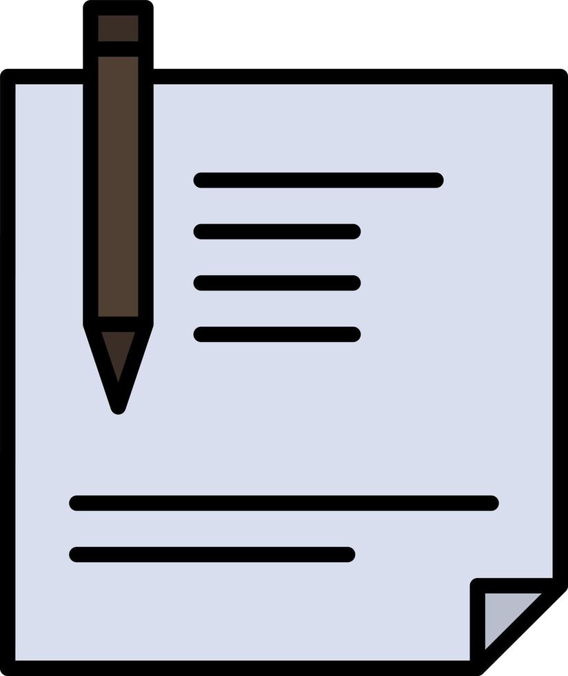 Contract Document File Page Paper Sign Signing Flat Color Icon Vector
