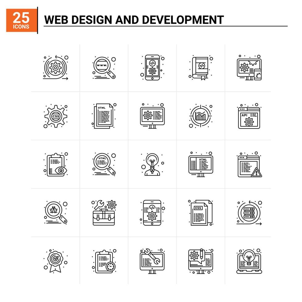 25 Web Design And Development icon set. vector background 14880951 ...