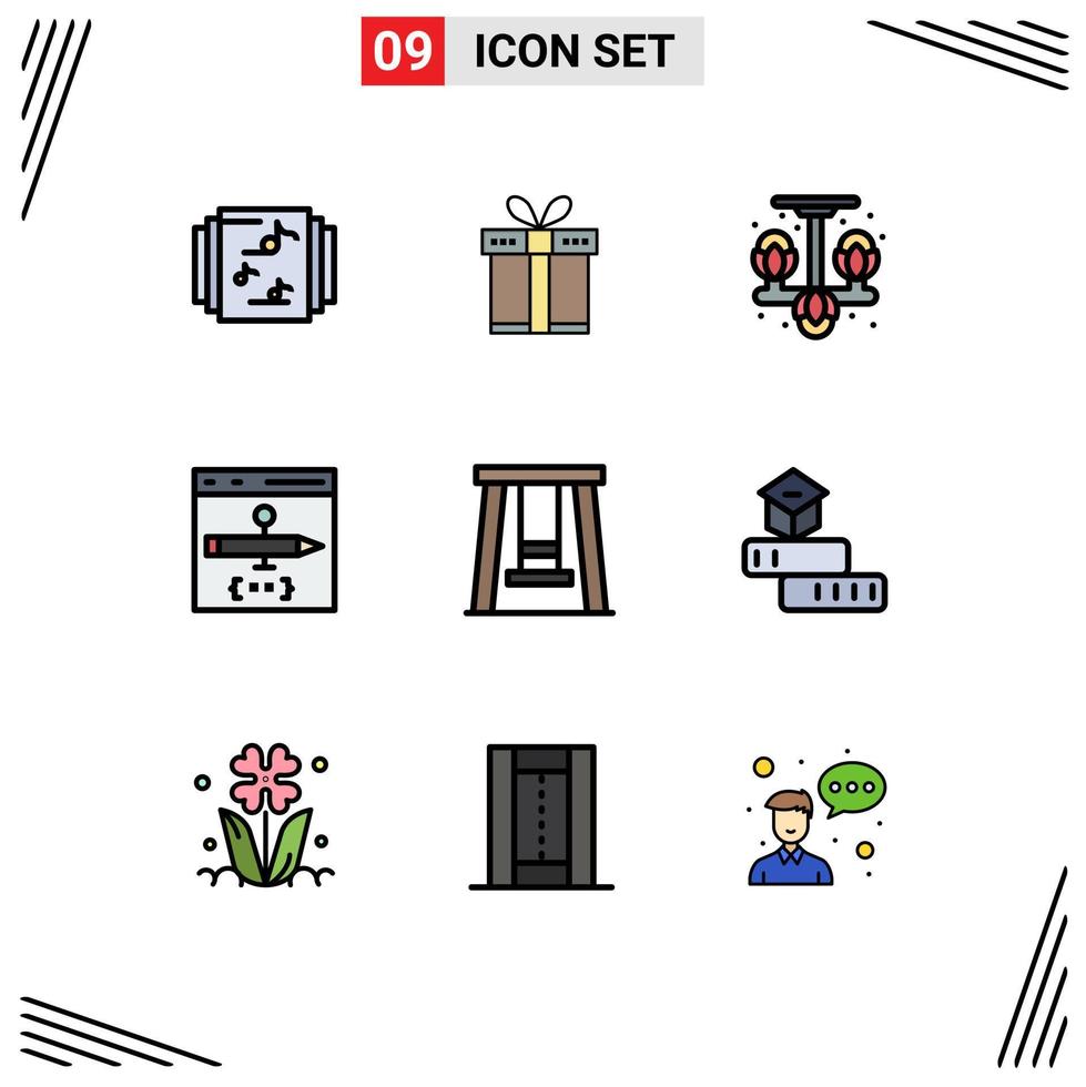 9 Filledline Flat Color Concept For Websites Mobile And Apps Park Development Living Develop