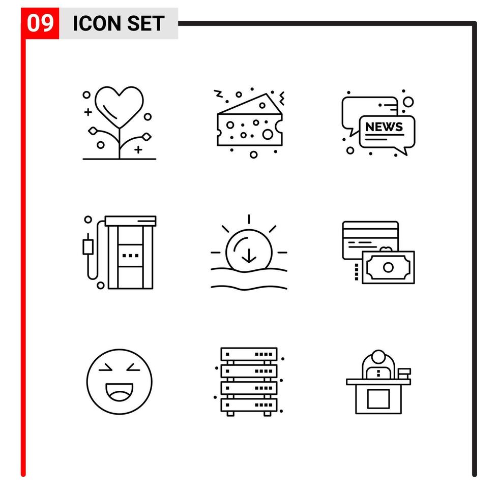 9 General Icons For Website Design Print And Mobile Apps 9 Outline Symbols Signs Isolated On