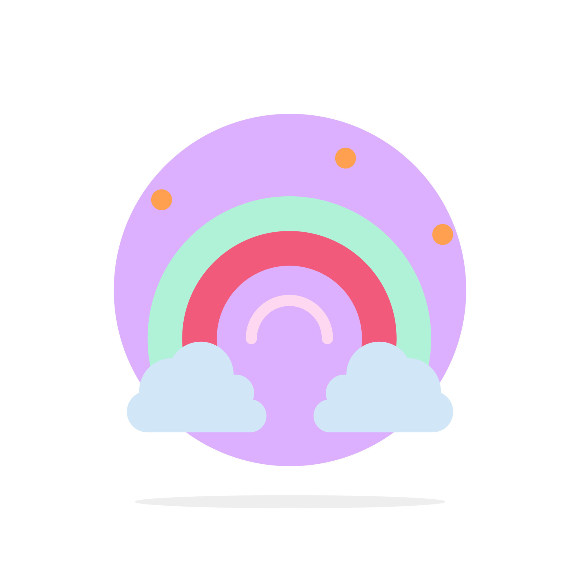 Nature Rainbow Spring Wave Abstract Circle Background Flat Color Icon