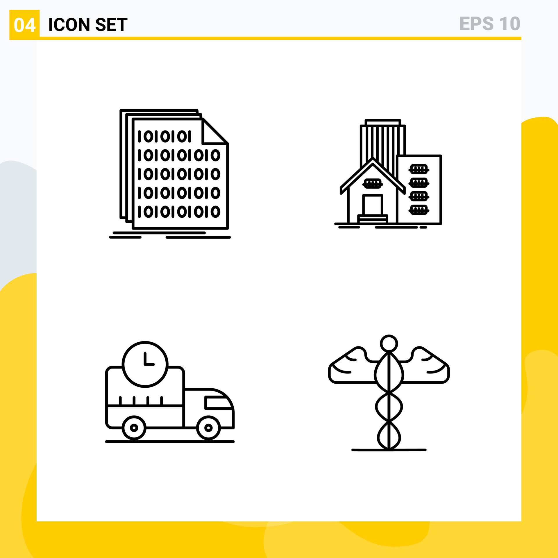 Collection of 4 Universal Line Icons. Icon Set for Web and Mobile ...