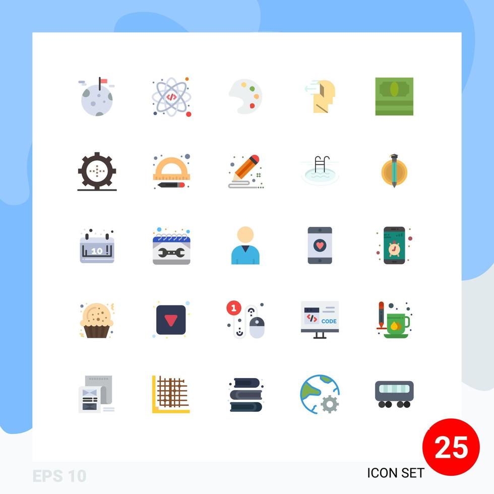 User Interface Pack Of 25 Basic Flat Colors Of Pack Cash Palette