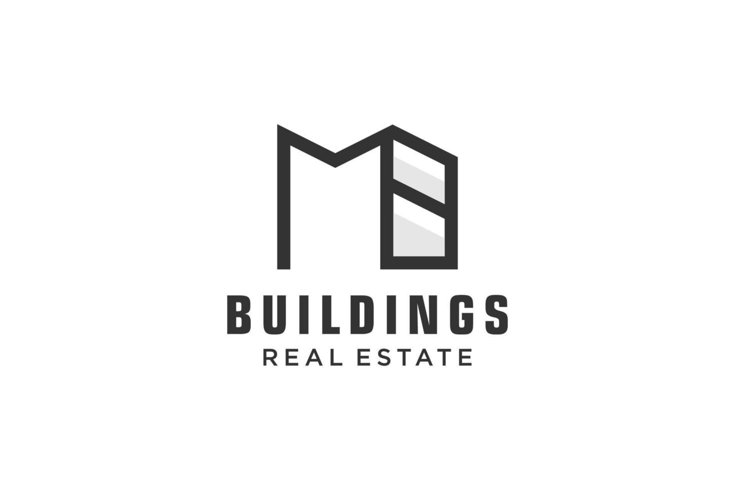 Letter M Simple modern building architecture logo design with line art ... Letter M Simple modern building architecture logo design with line art ...