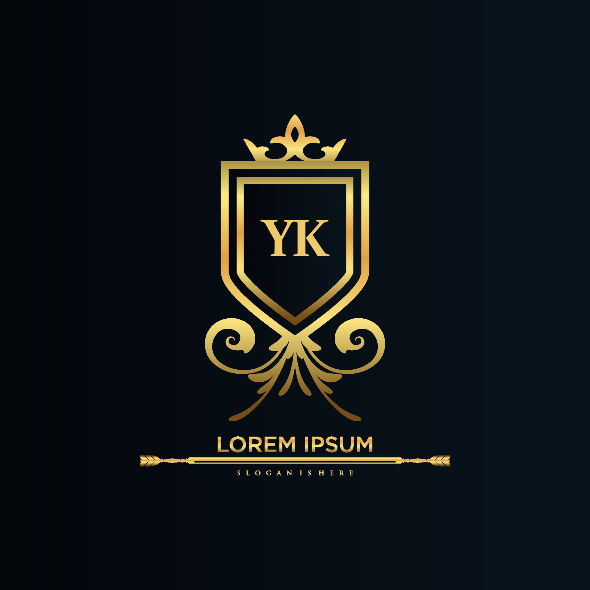 YK Letter Initial with Royal Template.elegant with crown logo vector, Creative Lettering Logo ...