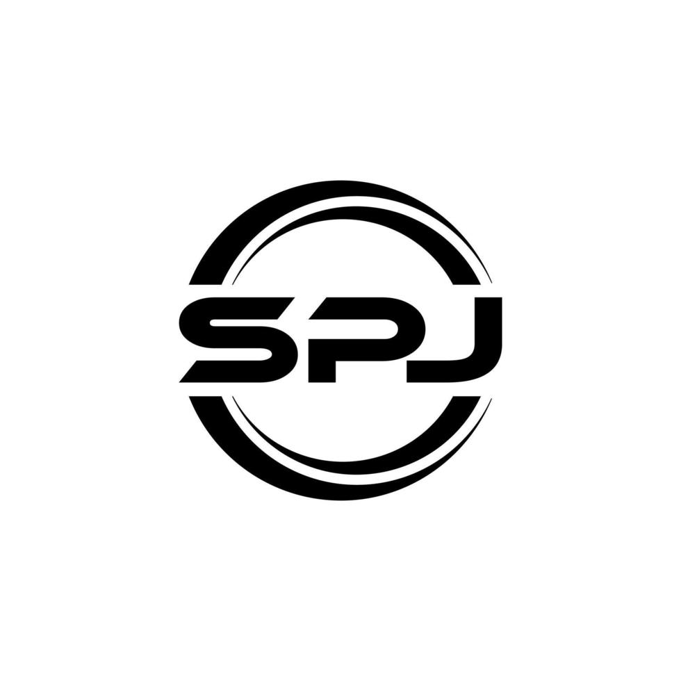 diseño del logotipo de la letra spj en la ilustración. logotipo vectorial, diseños de caligrafía ...