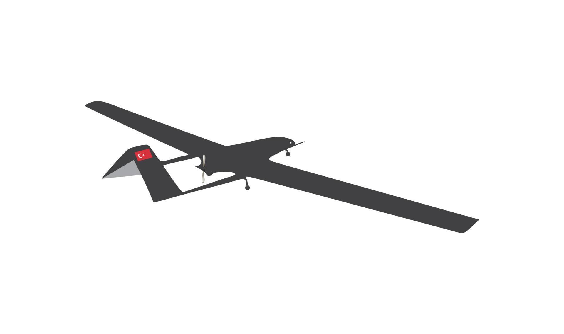 vehículo aéreo no tripulado bayraktar tb2 siha silueta vector sobre ... vehículo aéreo no tripulado bayraktar tb2 siha silueta vector sobre ...
