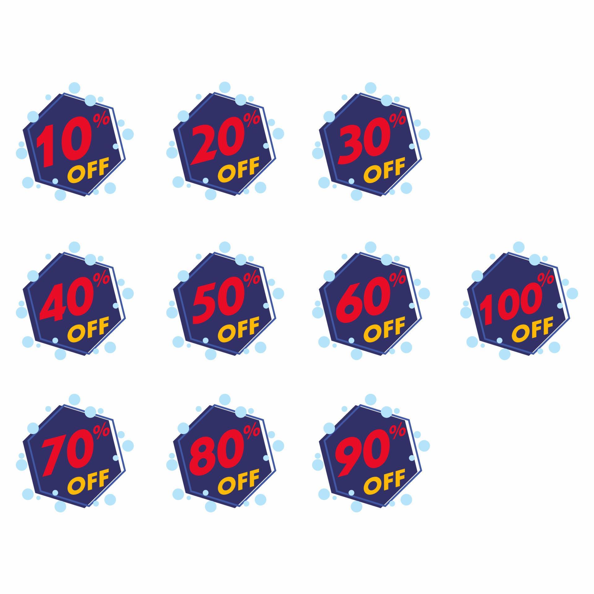 10, 20, 30, 40, 50, 60, 70, 80, 90, 100 percent discount vector design ... 10, 20, 30, 40, 50, 60, 70, 80, 90, 100 percent discount vector design ...