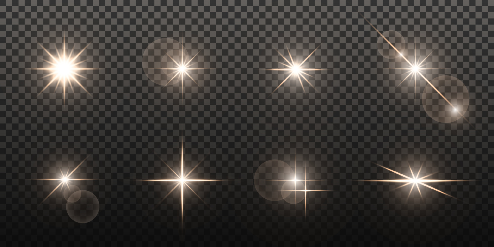 Stars. Glowing light effect. Stars with glare light. Sparkling stars. Vector illustration ...