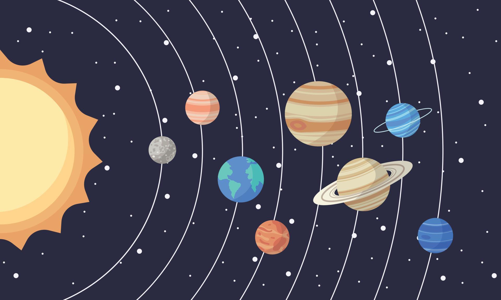 Set of cartoon solar system planets. Children s education. Vector ...