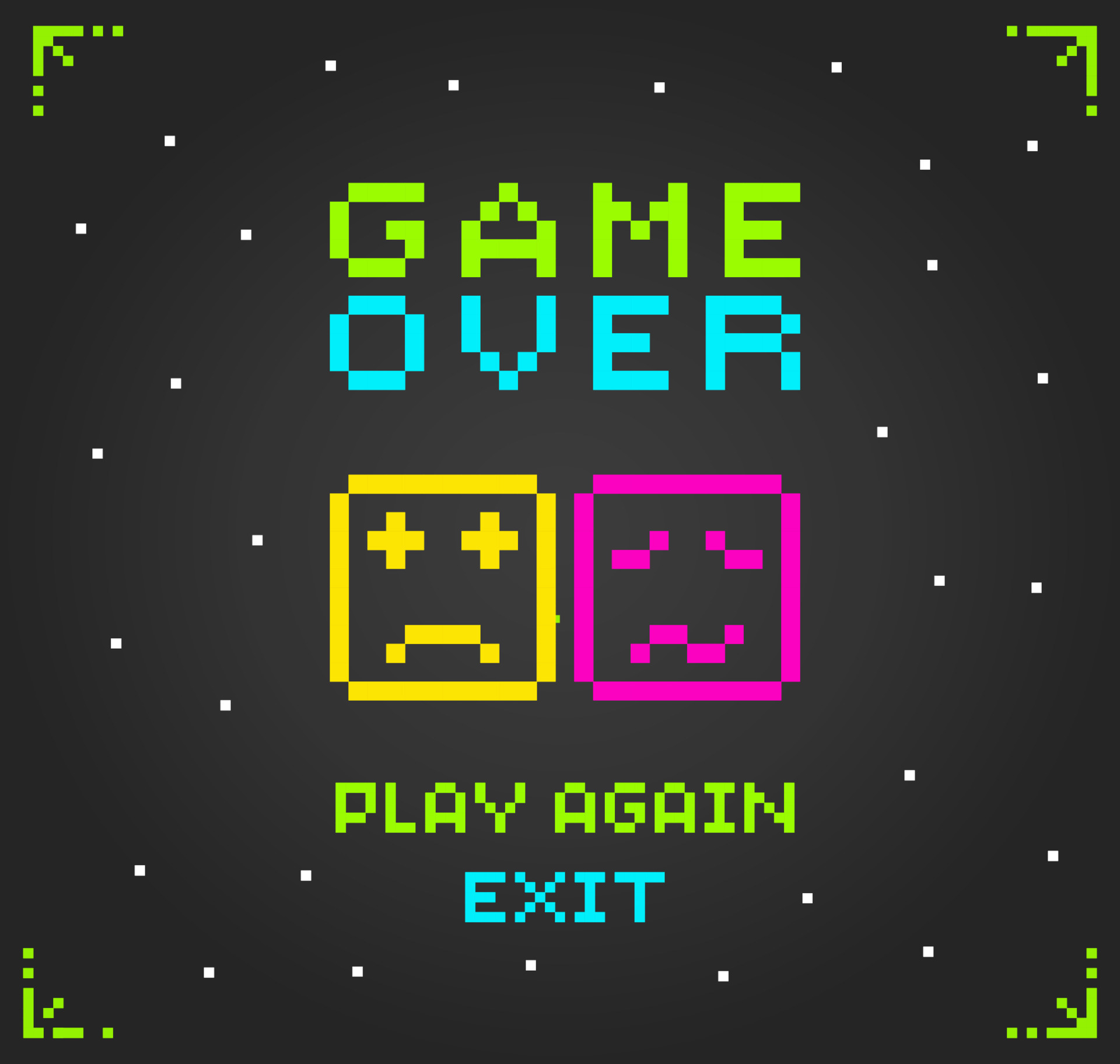 8-bit pixel text, game over. Background icon for game assets in vector ... 8-bit pixel text, game over. Background icon for game assets in vector ...