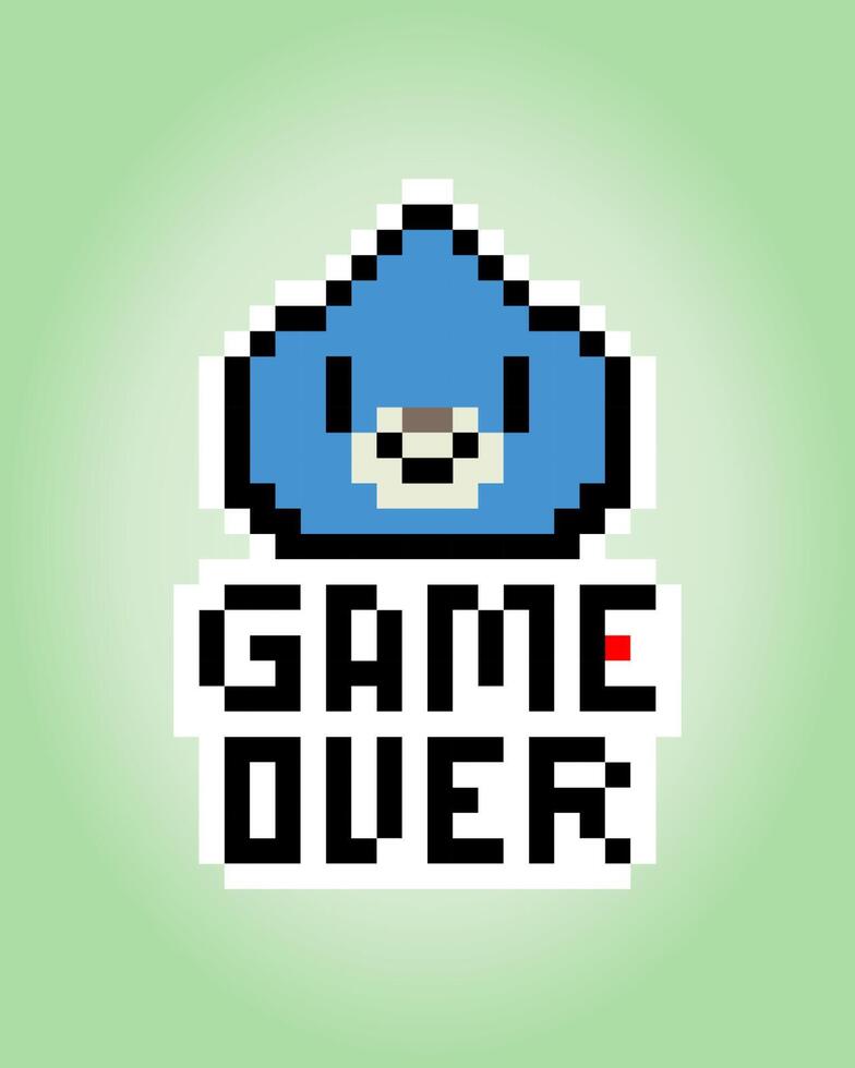 8-bit pixel text, game over. Background icon for game assets in vector ... 8-bit pixel text, game over. Background icon for game assets in vector ...