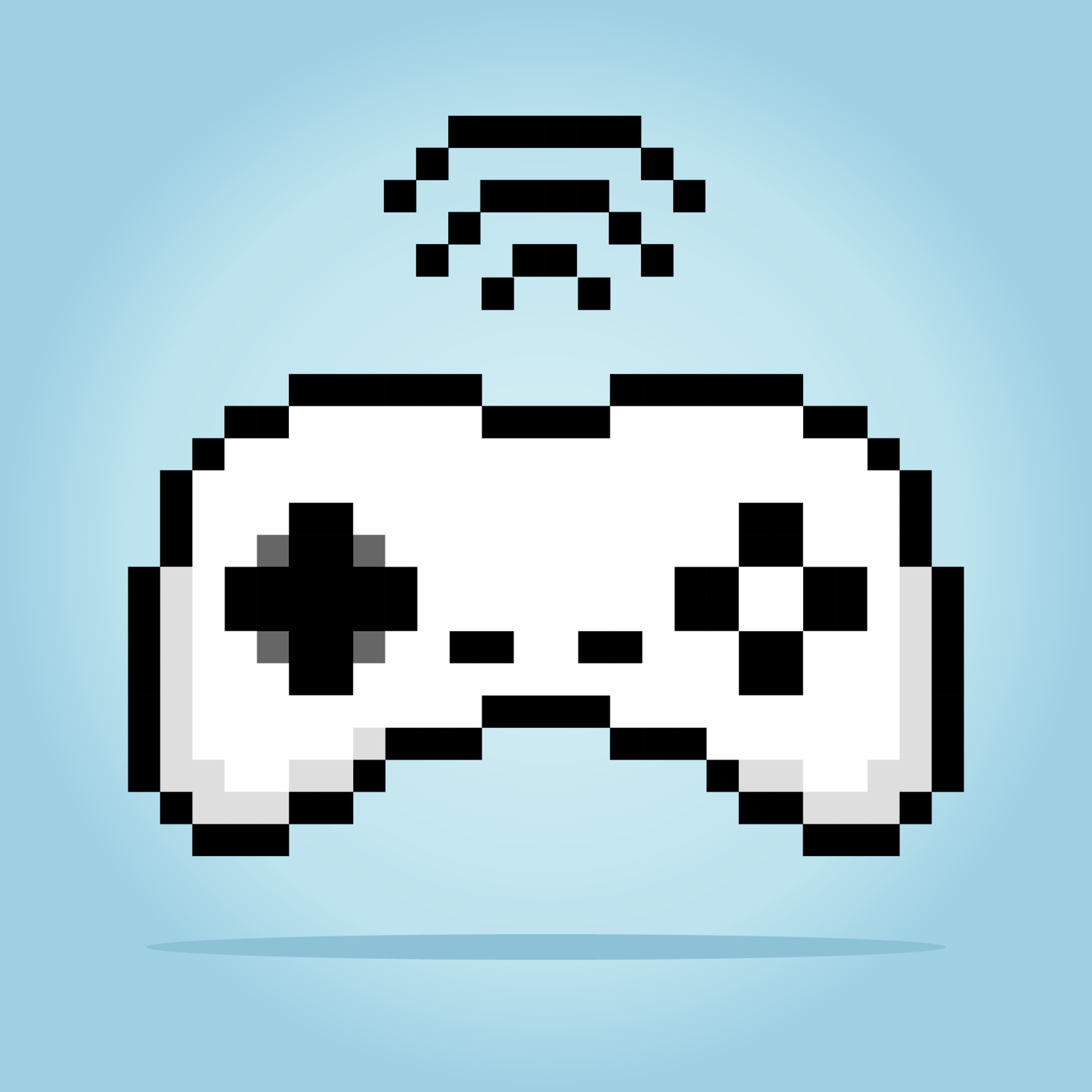 8-bit pixel of joystick. game pad in Vector illustration for cross ...