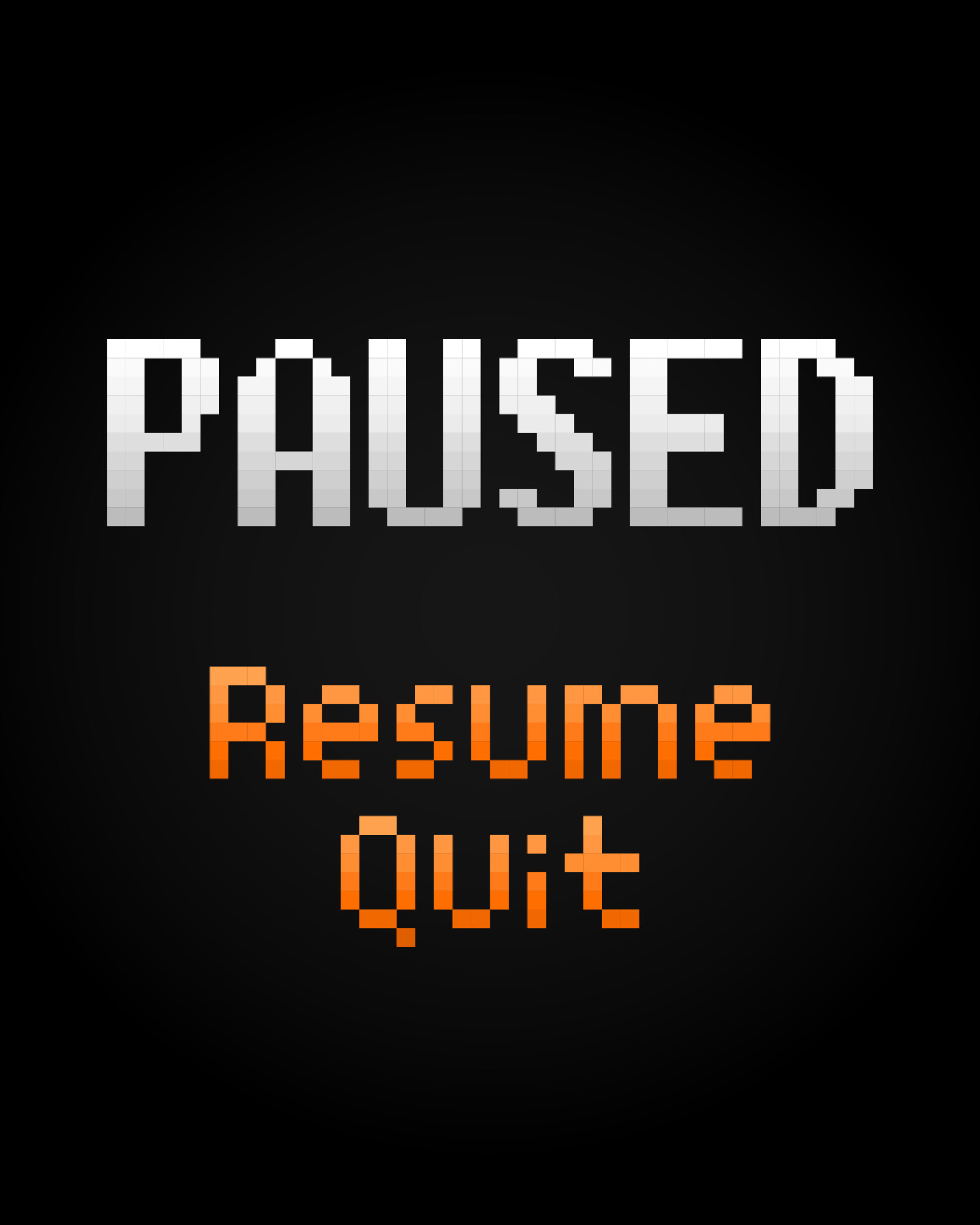 8 Bit Pixel Text Game Pause Menu Background Icon For Game Assets In