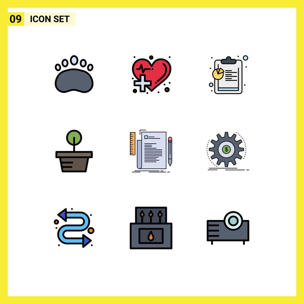 9 User Interface Filledline Flat Color Pack Of Modern Signs And Symbols Of Programming Coding
