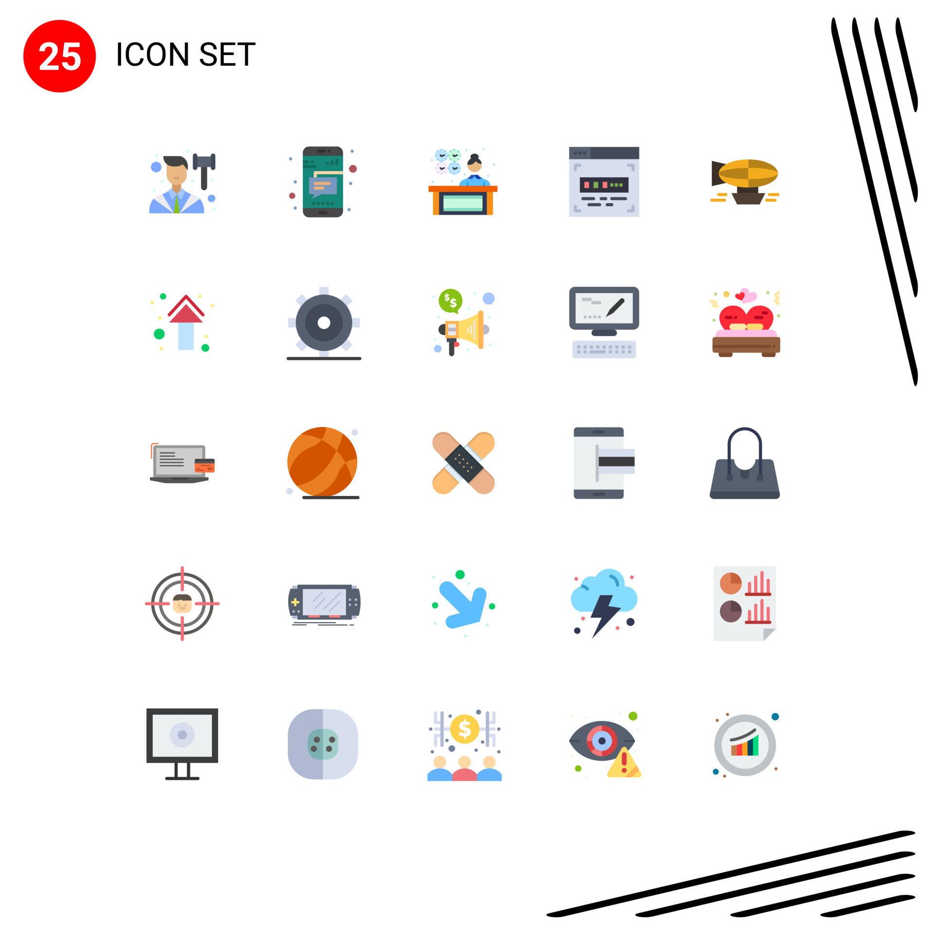 25 Flat Color Concept For Websites Mobile And Apps Ballon Front End Development Text Coder