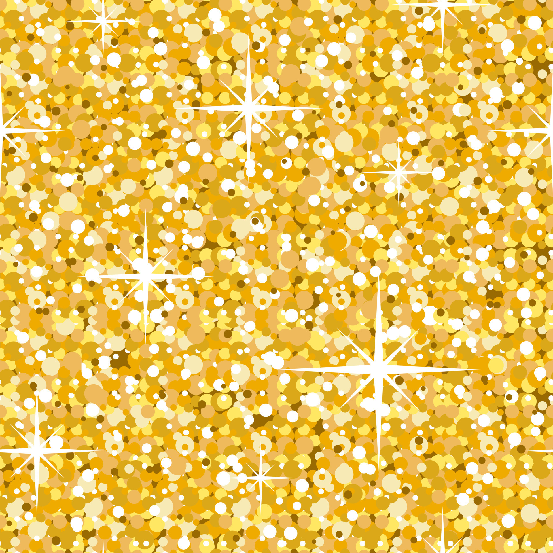 Seamless Pattern Shining Glitter Stars Sequins Shiny Golden Color