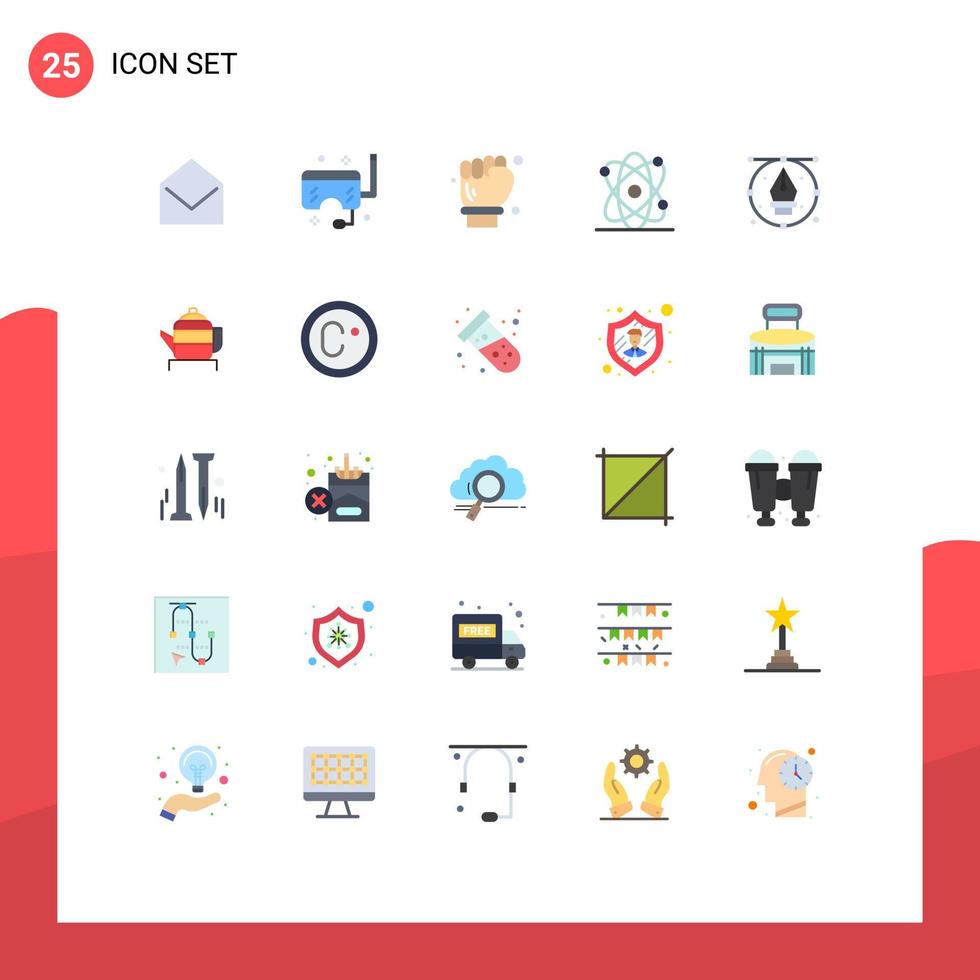 25 Thematic Vector Flat Colors And Editable Symbols Of Design Science