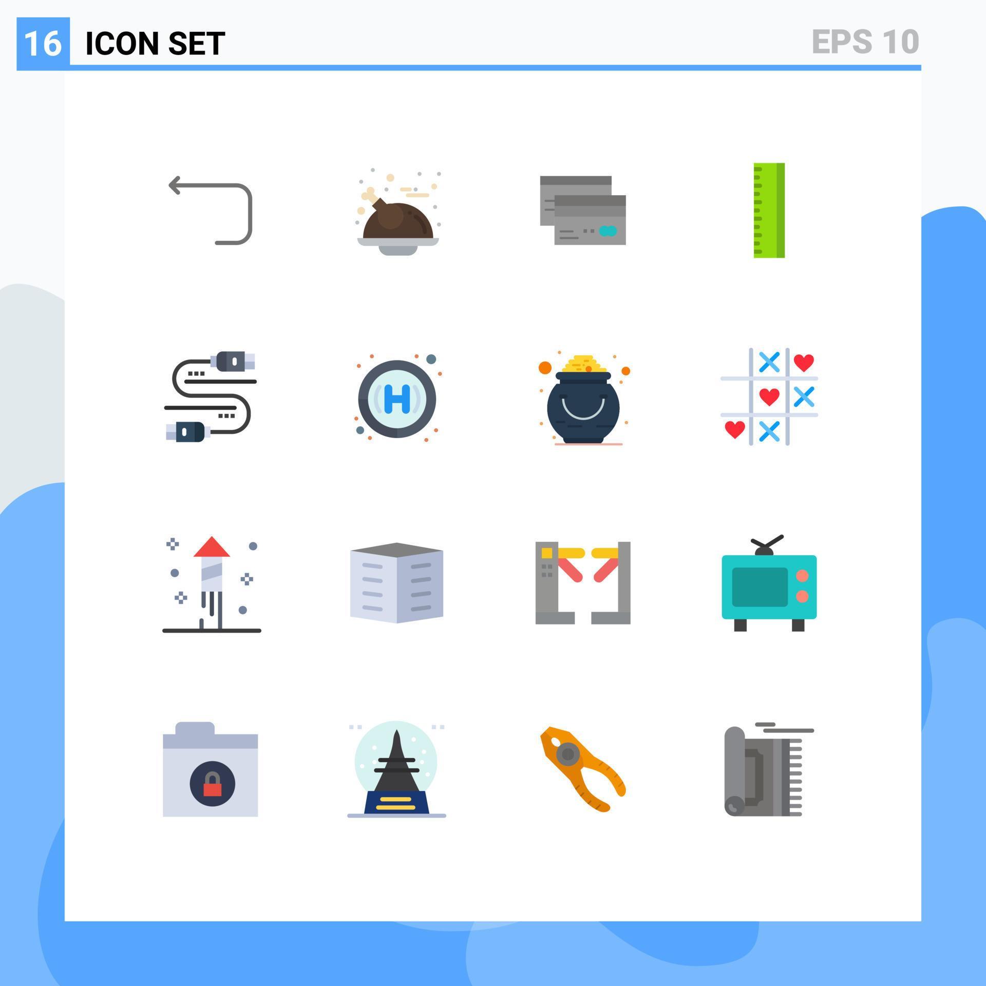 Stock Vector Icon Pack of 16 Line Signs and Symbols for school ...