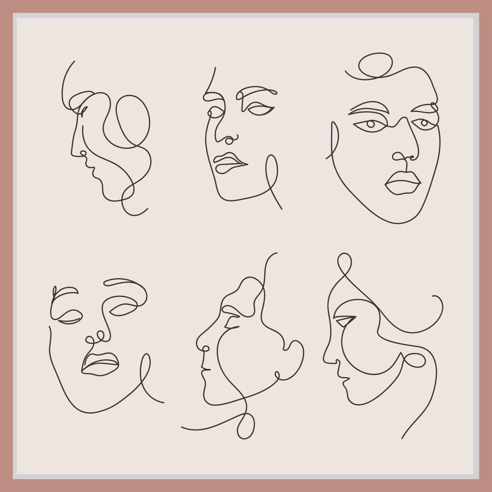 Abstract Women Face Line Art Design 14901909 Vector Art At Vecteezy