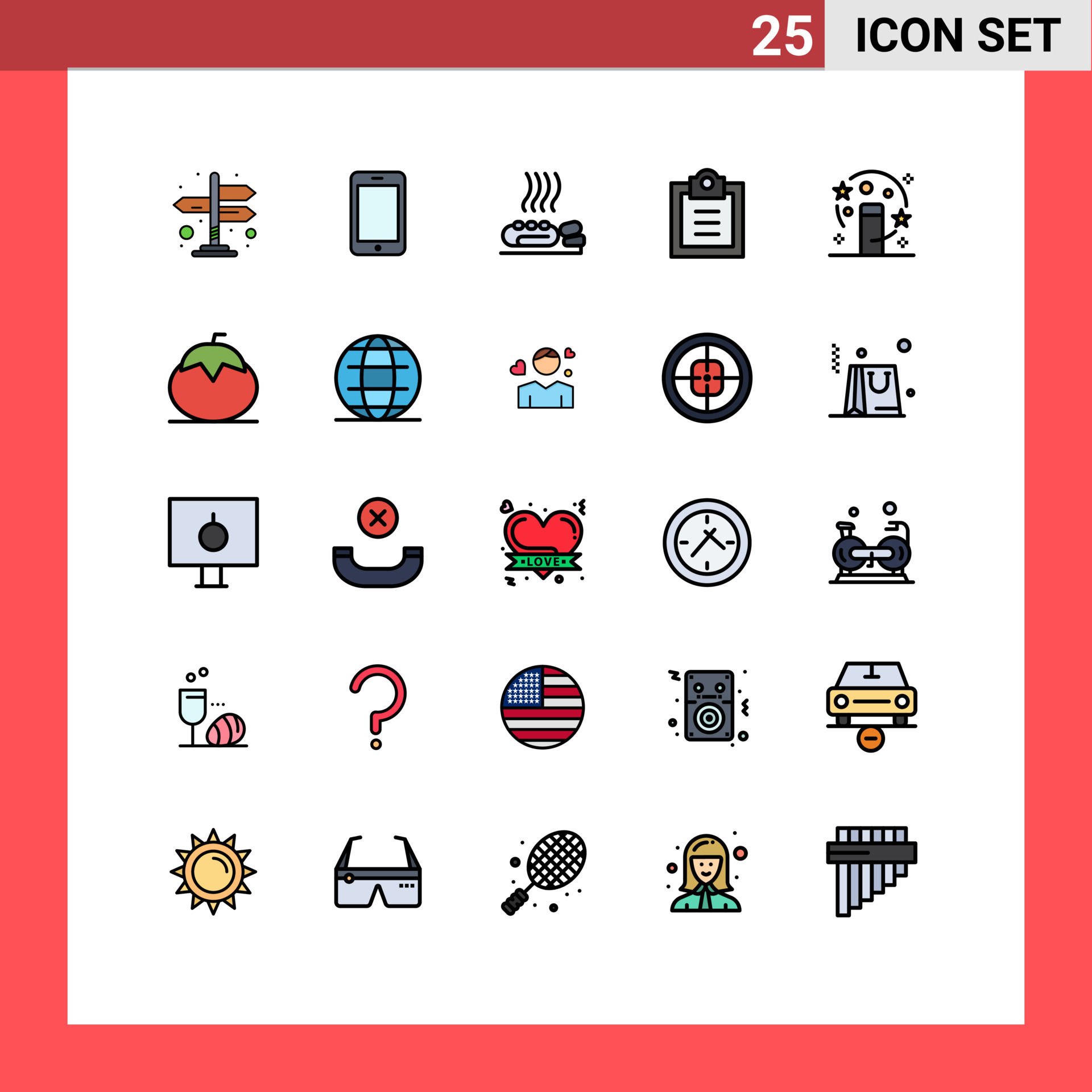 Set of 25 Modern UI Icons Symbols Signs for magician magic health todo checklist Editable Vector ...