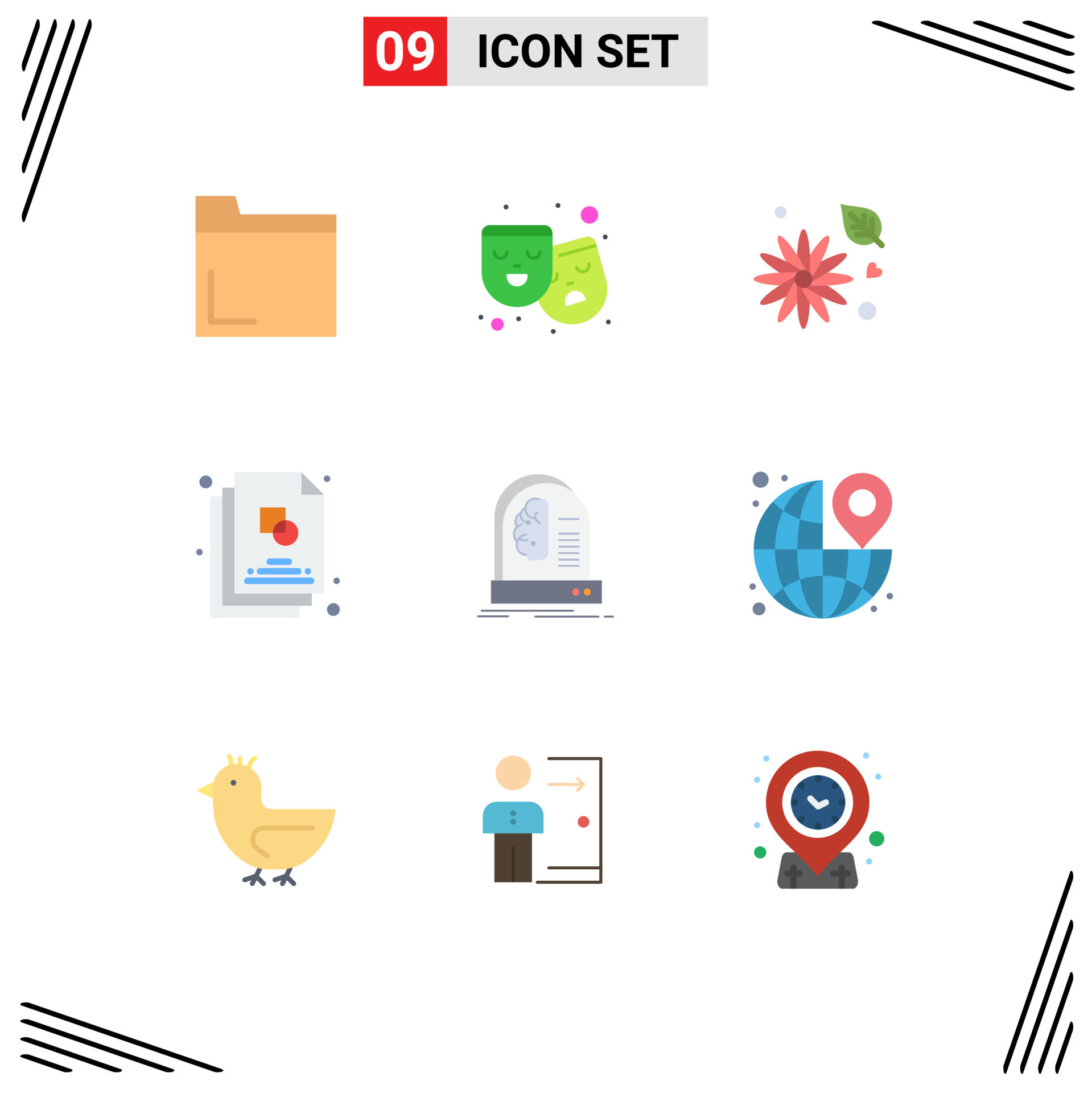 Set Of 9 Vector Flat Colors On Grid For Future Ai Buttercup Design Creative Editable Vector