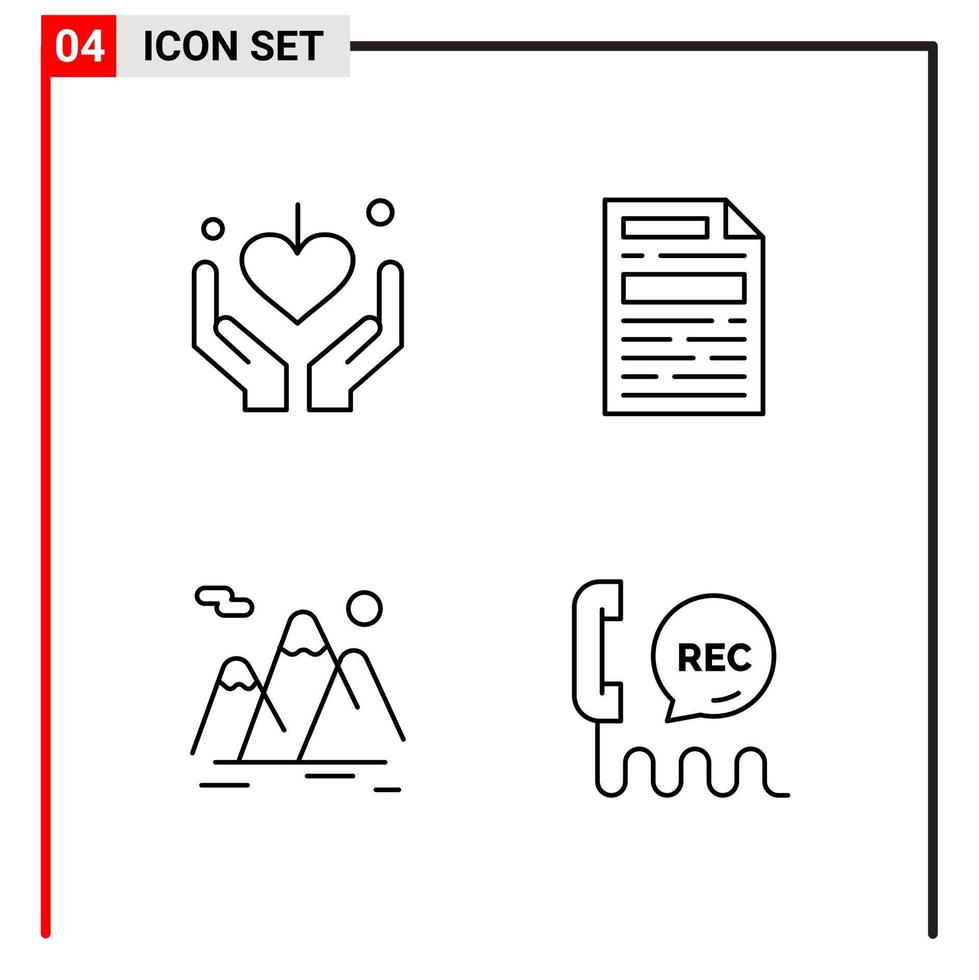 4 General Icons For Website Design Print And Mobile Apps 4 Outline Symbols Signs Isolated On