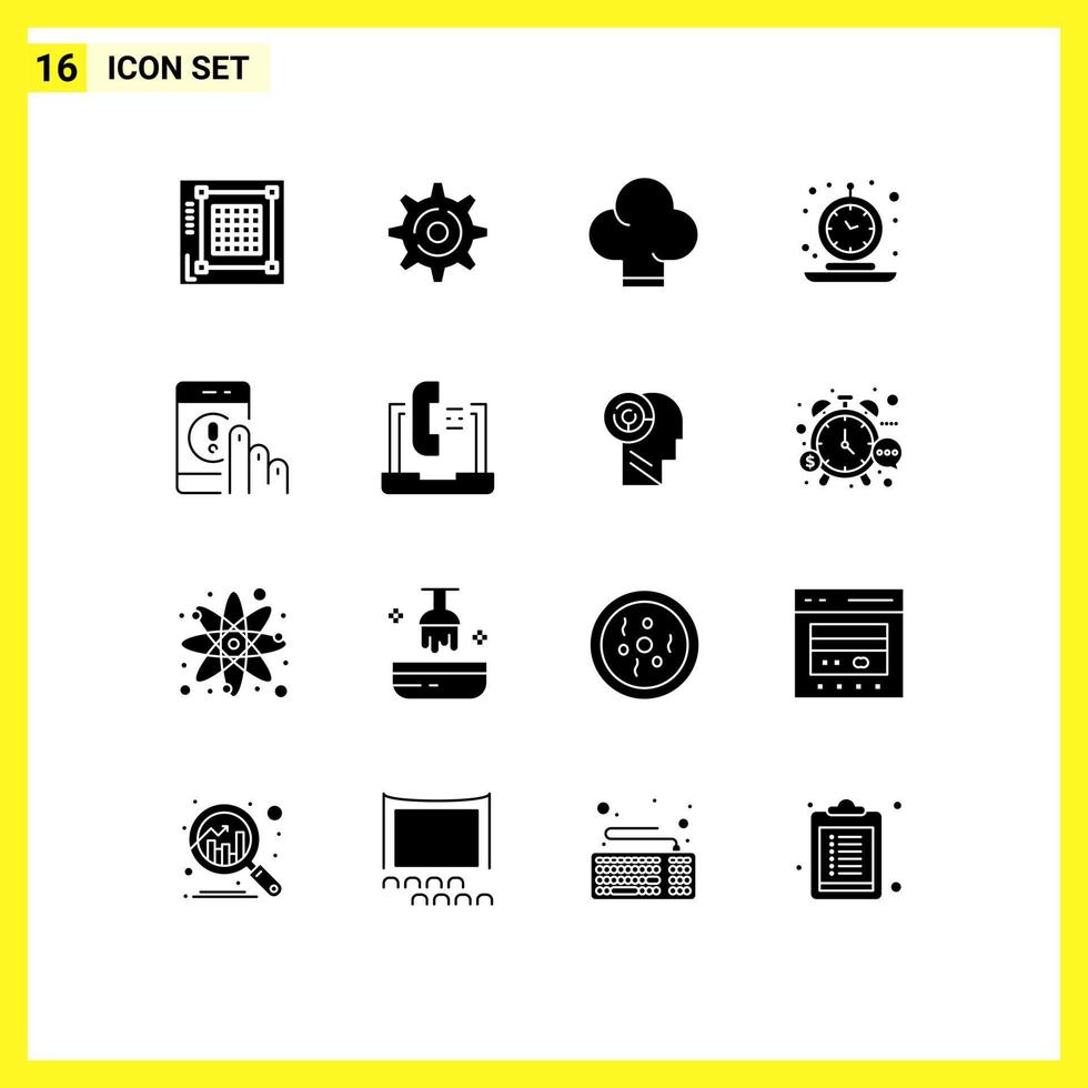 Stock Vector Icon Pack of 16 Line Signs and Symbols for communication ...