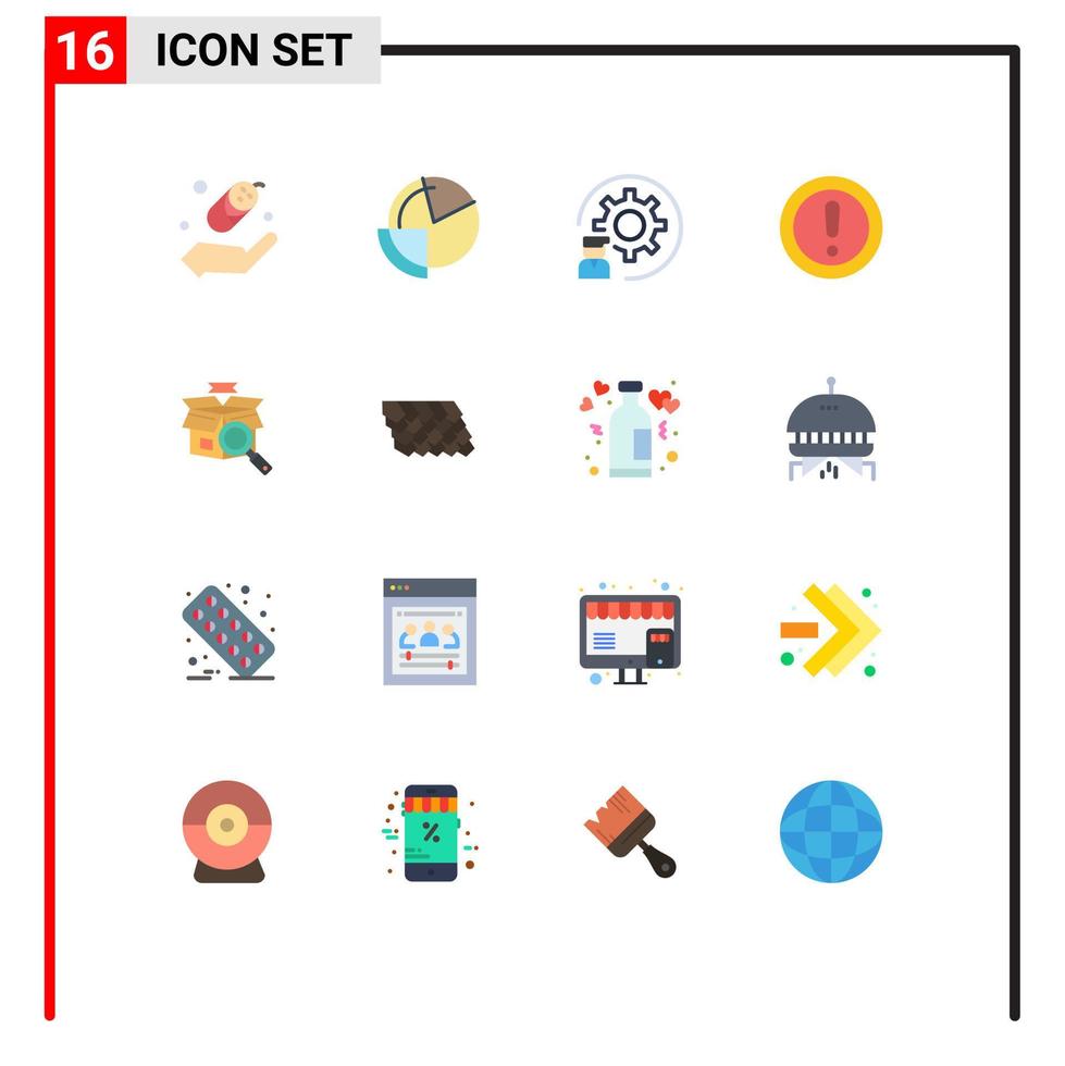 Editable Vector Line Pack Of 16 Simple Flat Colors Of Support Note Coding Info Programmer