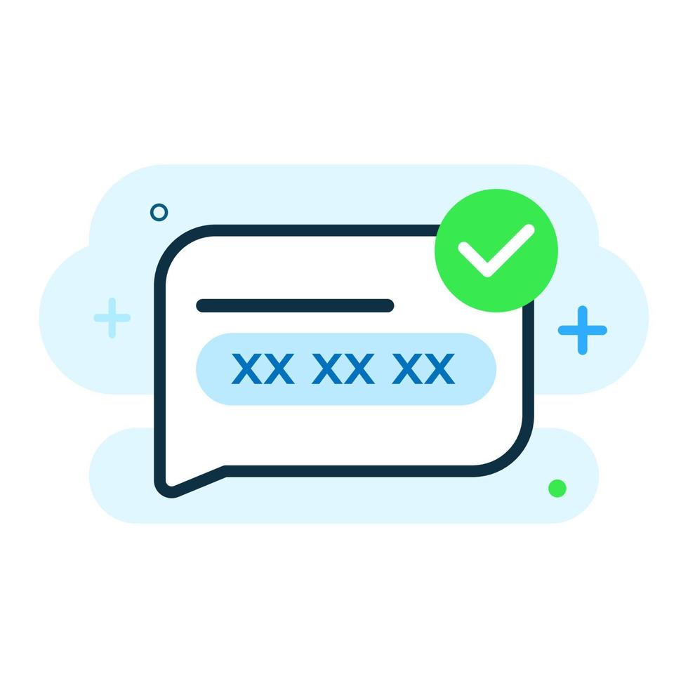 verification code has been send concept illustration flat design vector ... verification code has been send concept illustration flat design vector ...
