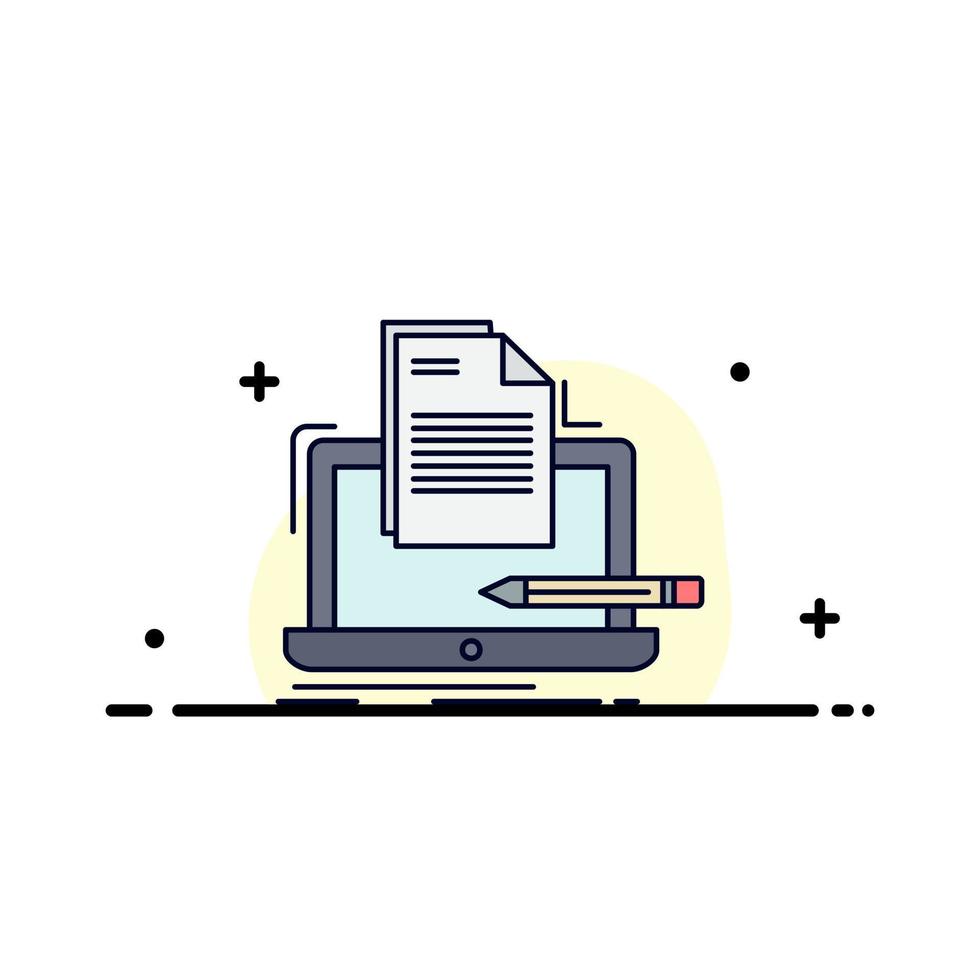 Coder Coding Computer List Paper Flat Color Icon Vector 14914425 Vector