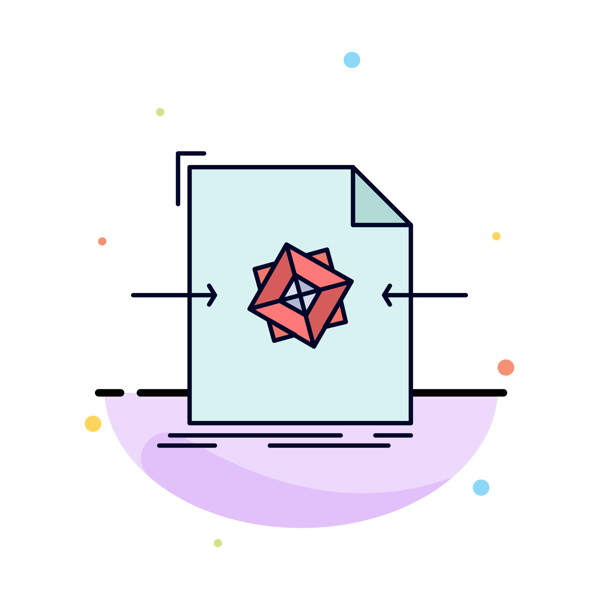 3d Document File Object Processing Flat Color Icon Vector 14915914 Vector Art At Vecteezy